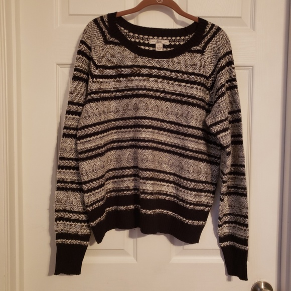 Bass | Sweaters | Bass Black And White Fair Isle Sweater | Poshmark